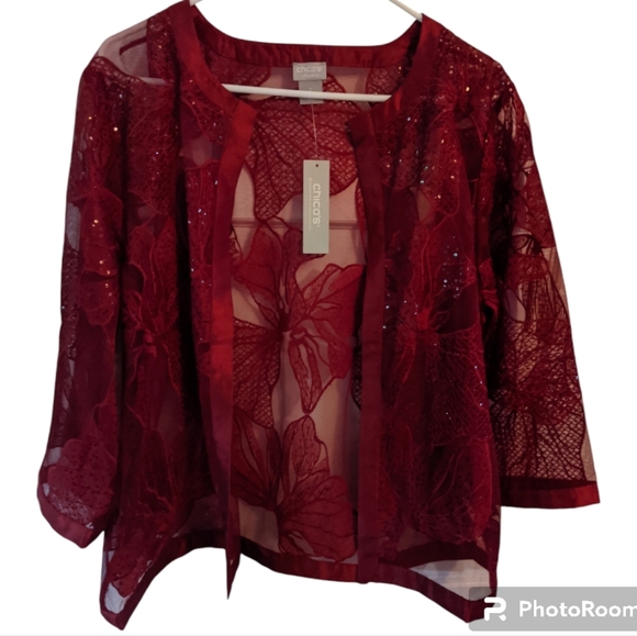 Chico's | Jackets & Coats | Nwt Chicos Travelers Sequined Holiday ...